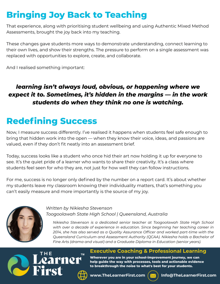 What Does Success Look Like? - The Learner First